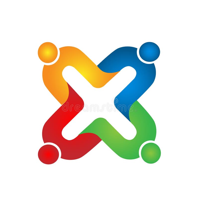 Human Friendship And Bonding Logo Design. Stock Vector - Illustration ...