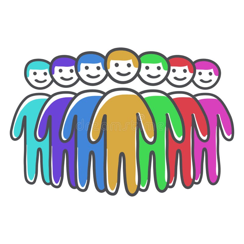 Team of People Led by a Leader Icon Stock Vector - Illustration of ...