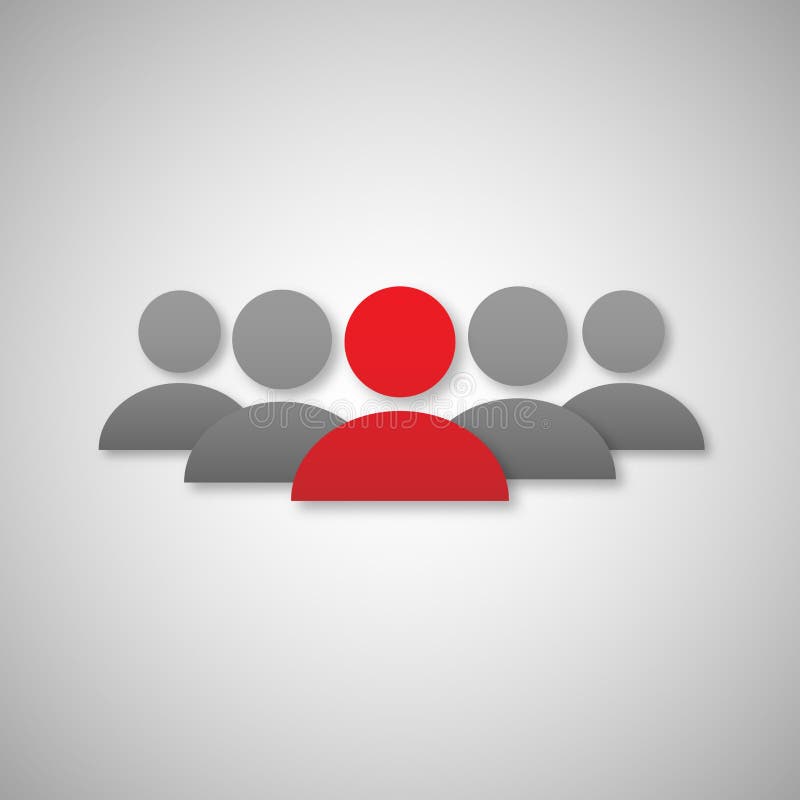 Team of People with Red Leader, Vector Illustration Concept Stock ...