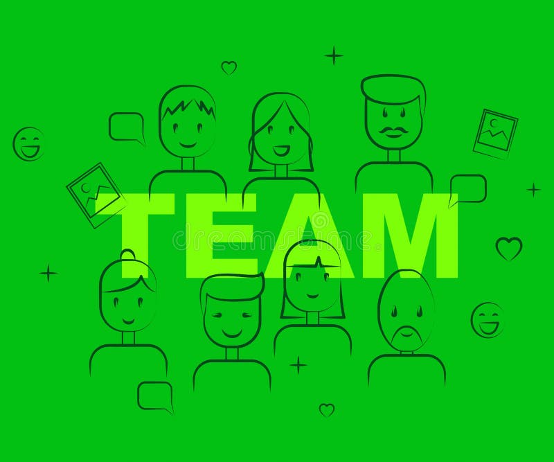 Team of People Shows Teamwork Cooperation and Teams Stock Illustration ...