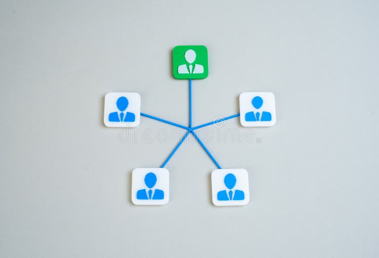 A Team of People with a Star Topology Hierarchy. Teamwork Stock Image ...