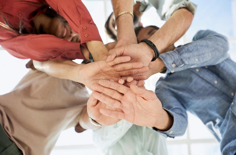 People Fold Their Hands on Each Other, Symbolizing Their Unity and ...