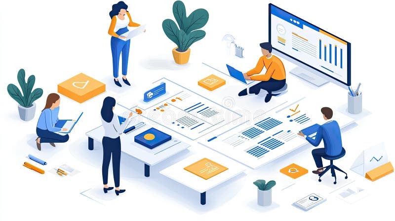 Team of People Working Together on a Project Collaboration ...