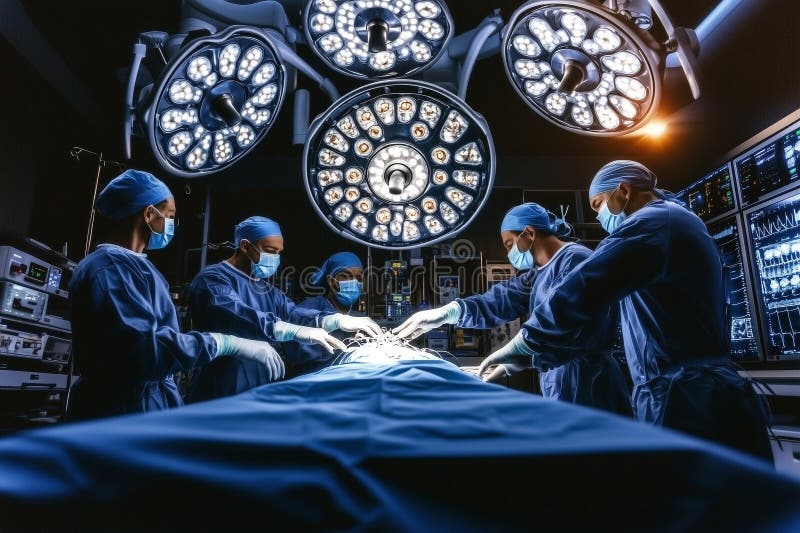 Team Performing a Surgical Operation in a Modern Operating Room with ...