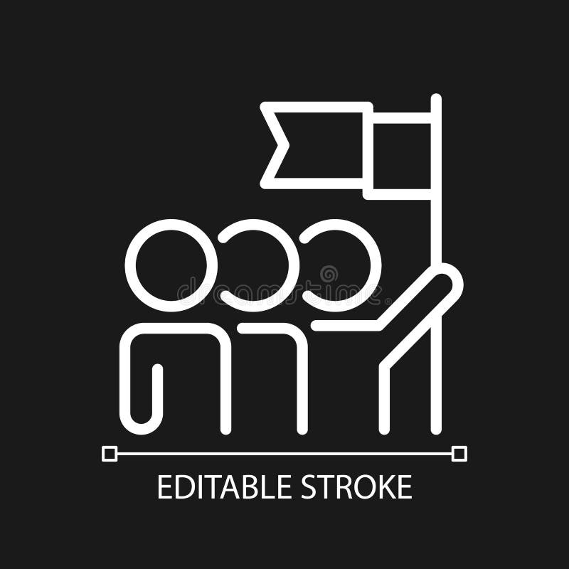 Team Pixel Perfect White Linear Icon for Dark Theme Stock Vector ...