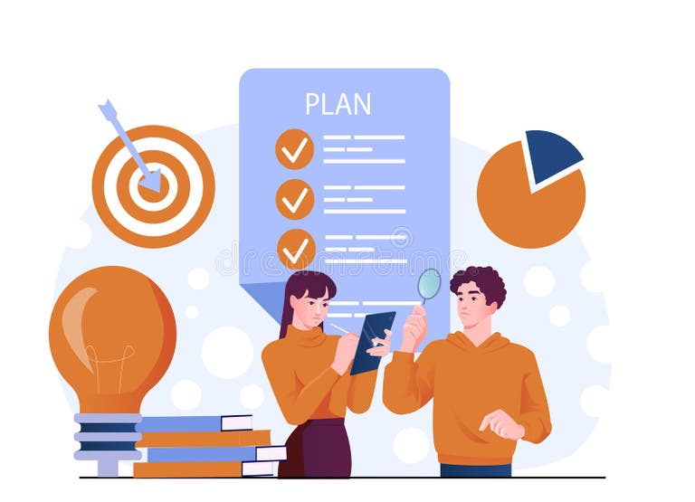 Team Planning Strategy and Goals Chart. Vector Illustration Stock ...