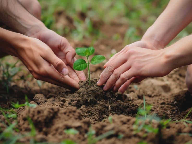 Team Planting Young Tree stock photo. Image of climate - 310226036
