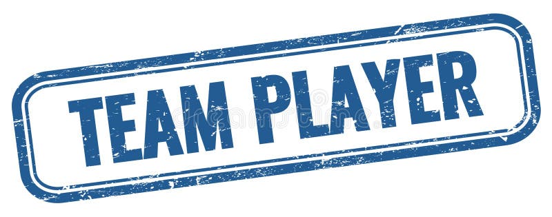 TEAM PLAYER Text on Blue Grungy Vintage Stamp Stock Illustration ...