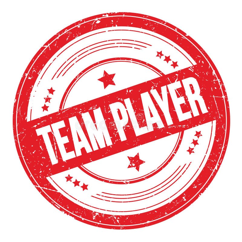 TEAM PLAYER Text Written on Red Grungy Round Stamp Stock Illustration ...