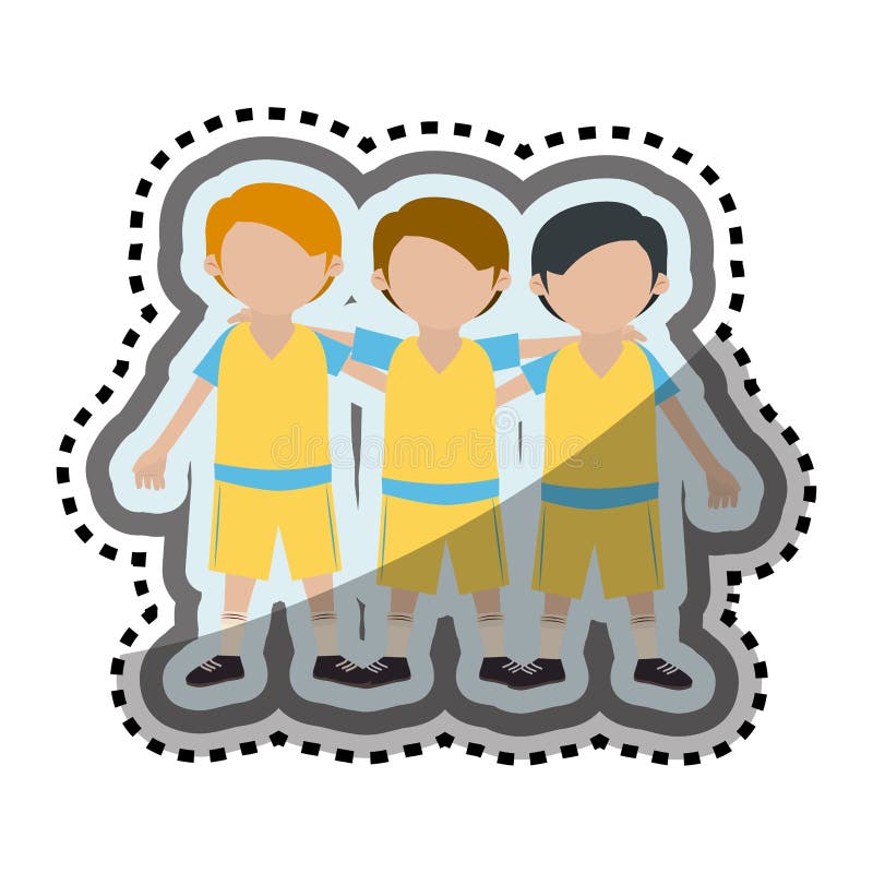 Team Players Characters Icon Stock Vector - Illustration of male ...