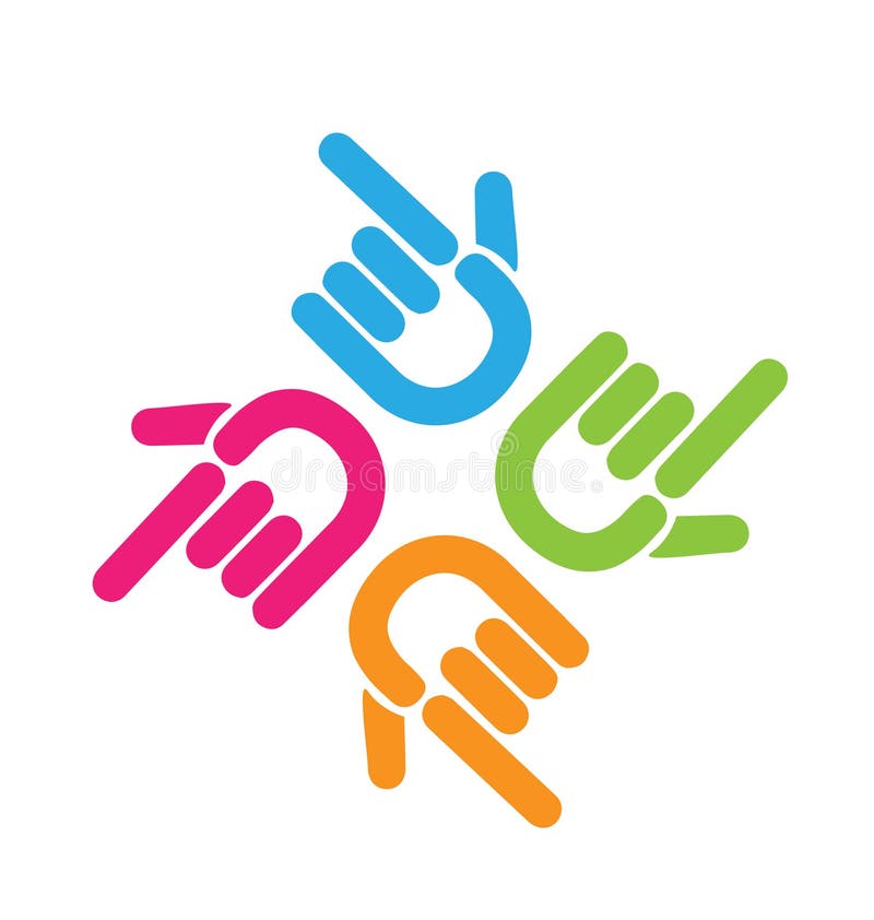 Team Hands Coming Together Logo Stock Vector - Illustration of athletes ...
