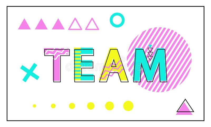 Team Poster Geometric Figures in Linear Style Stock Vector ...