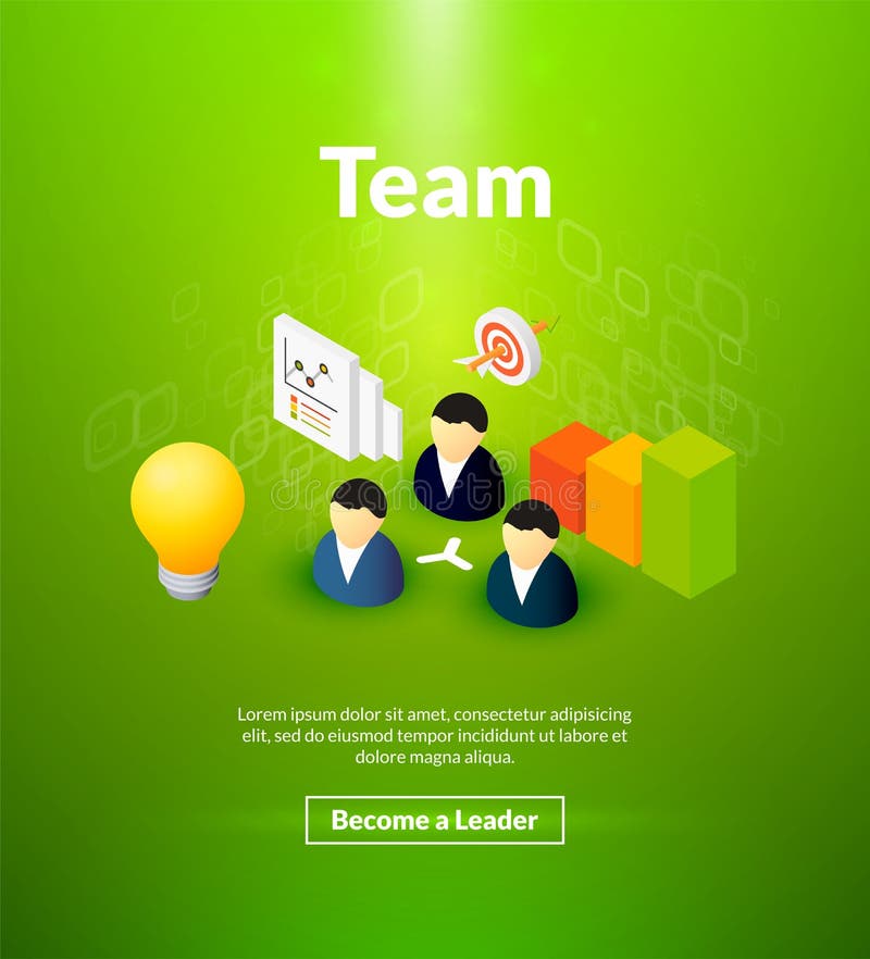Team Poster of Isometric Color Design Stock Vector - Illustration of ...