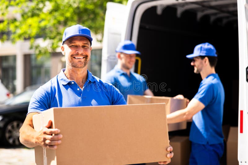 Team of Professional Delivery Men Stock Image - Image of transport ...