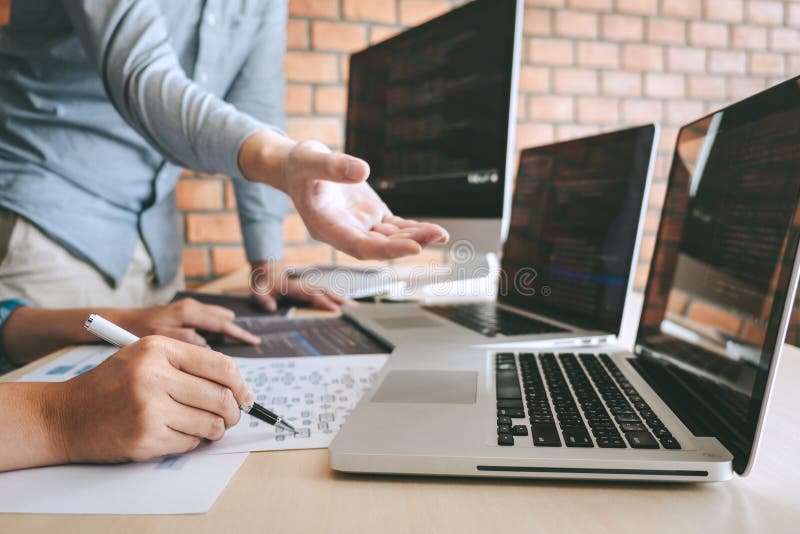 Team of Professional Developer Programmer Cooperation Meeting and ...