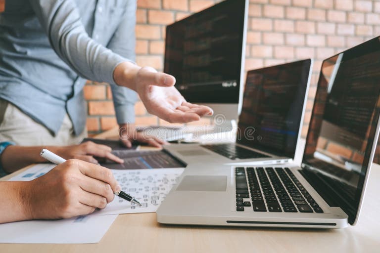 Team of Professional Developer Programmer Cooperation Meeting and ...