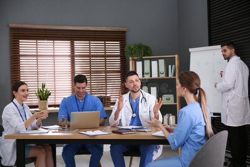 Team of Professional Doctors Having Meeting Stock Photo - Image of ...