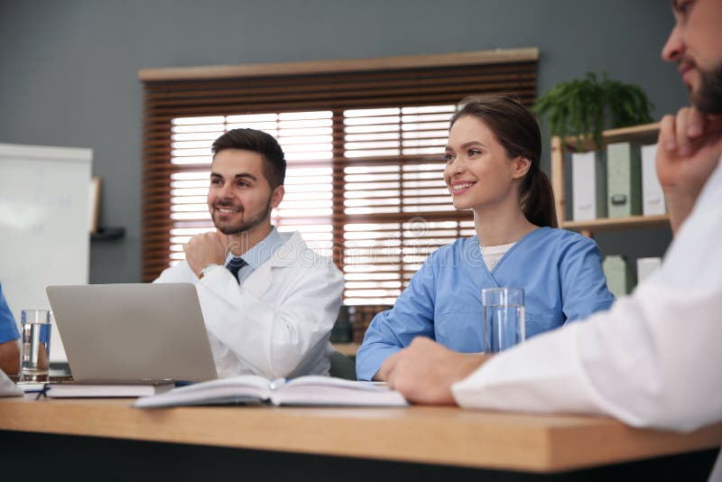 Team of Professional Doctors Having Meeting Stock Image - Image of ...