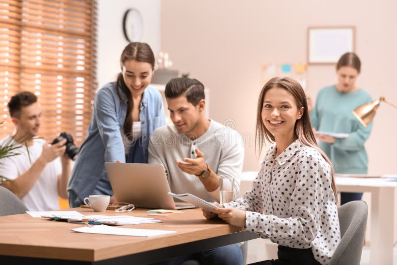 Team of Professional Journalists Working Stock Image - Image of group ...