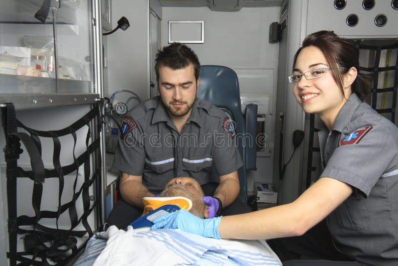 Professional Paramedics Giving Unconscious Men Stock Photo - Image of ...