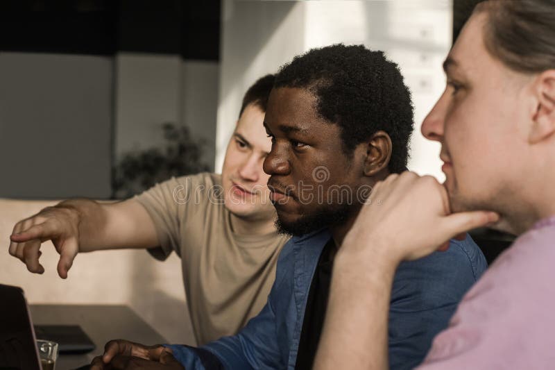 Team of Professional Software Developer and Brainstorming and ...