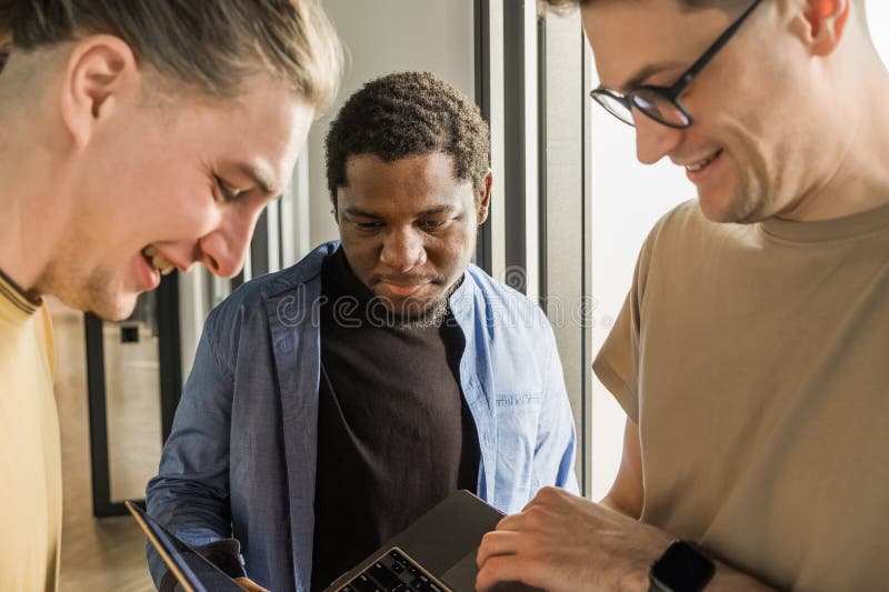 Team Of Professional Software Developer And Brainstorming And Programming On Site Software And