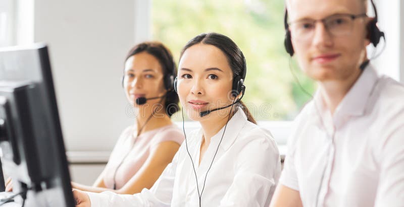 Team of Professional Support Staff Working in the Office. Colleagues in ...