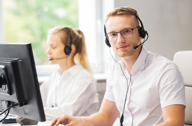 Team of Professional Support Staff Working in the Office. Colleagues in ...