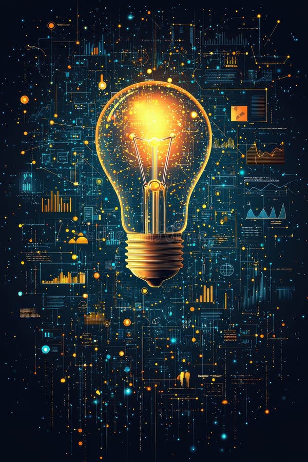 Team of Professionals Brainstorming Innovative Ideas with Glowing Light ...