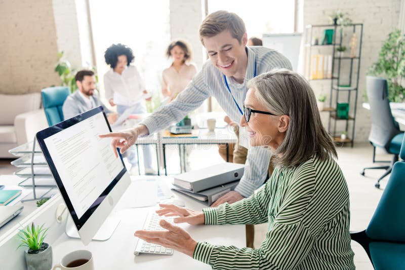 Friendly Office Collaboration with Colleagues Discussing Ideas and ...