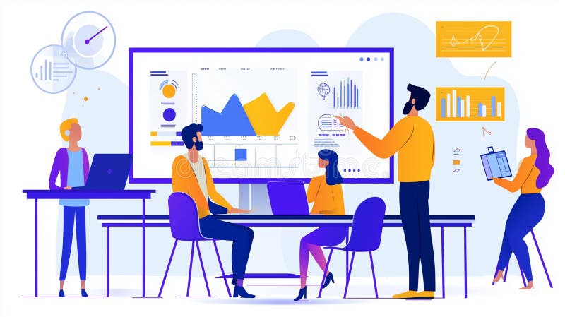 Photorealistic Image of a Project Manager Presenting in a Remote ...