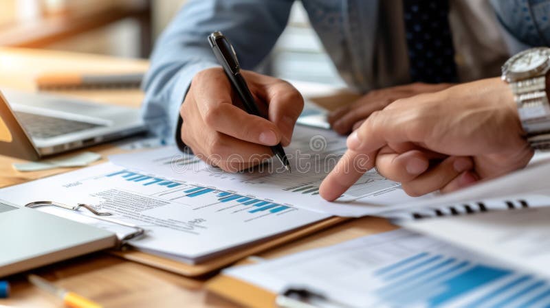 Team Professionals Engaged Business Meeting Hands Pointing Writing ...