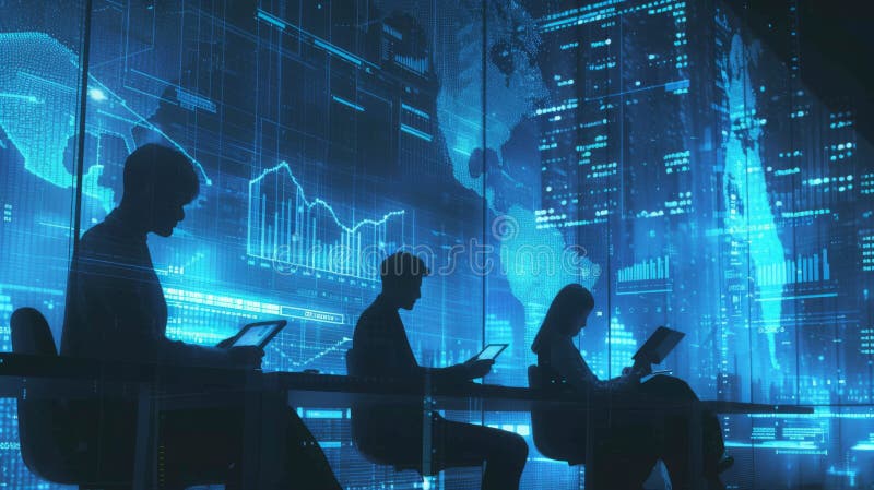 A Team of Professionals is Intently Analyzing Digital Data on ...