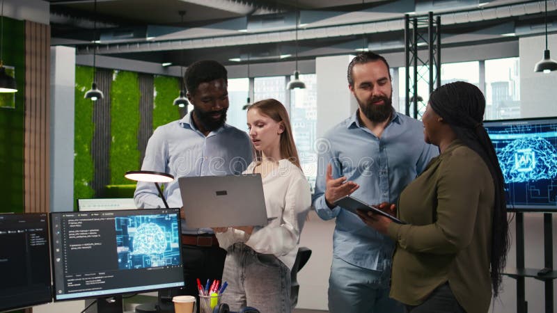 Team of Programmers in Office Automating Repetitive Tasks Using AI Scripts Stock Footage - Video ...