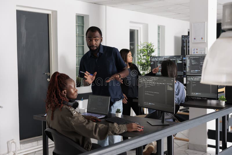 Team Programmers Typing Machine Learning App Code Programming Computer Stock Photos - Free ...