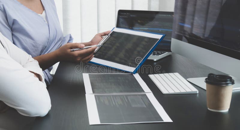 Team Of Programmers Working With Computer Programming Professional Development And Coding