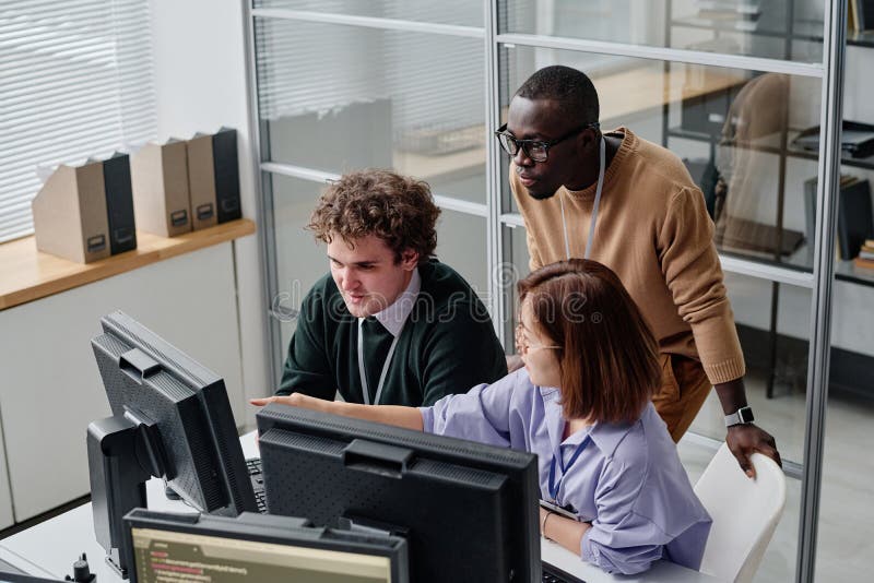 Team of Programmers Working on Computers Stock Photo - Image of ...