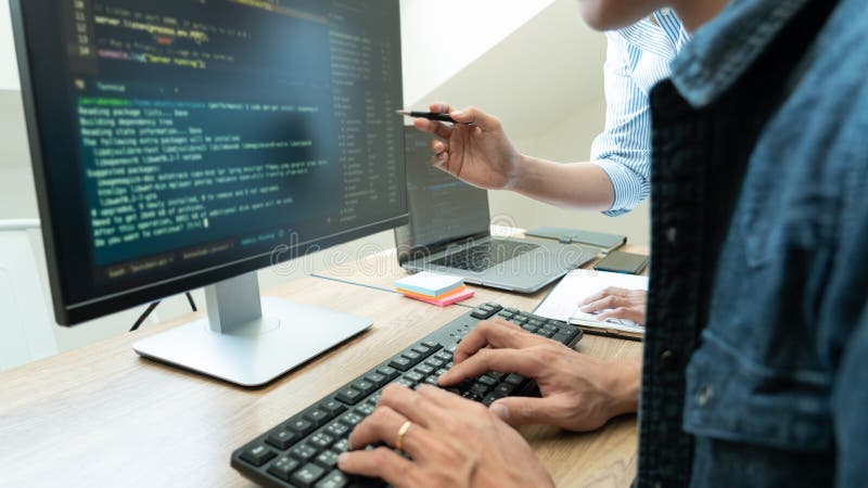 Programmers Working In Programming Programmer Developer And Coding Technology Website Design