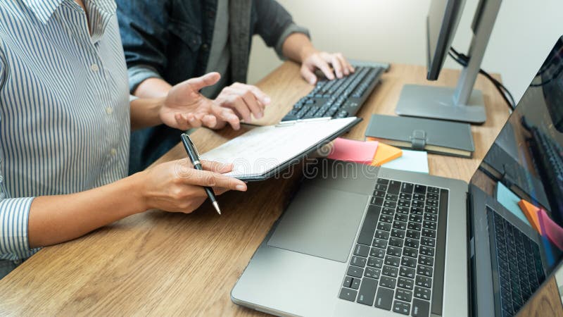 Team of Programmers Working Together Development Website Design and ...