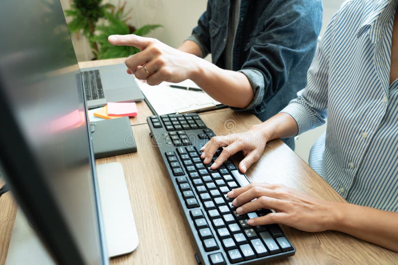 Team Of Programmers Working Together Development Website Design And Coding Technologies In A