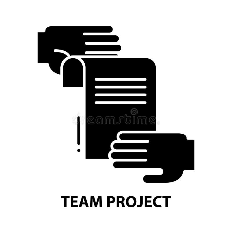 Team Project Icon, Black Vector Sign with Editable Strokes, Concept ...