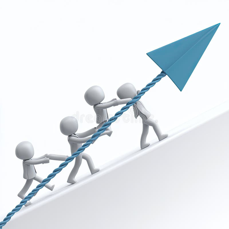 Teamwork Towards Success stock illustration. Illustration of climb ...