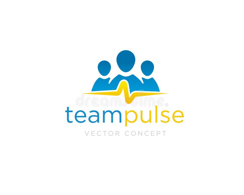 Team Pulse Creative Sign Concept. Team Building Business Vector Template. Stock Vector ...