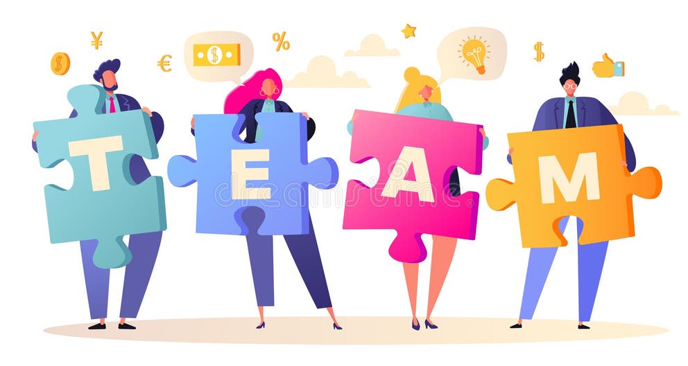 Business Teamwork Puzzle Stock Illustrations – 60,254 Business Teamwork ...