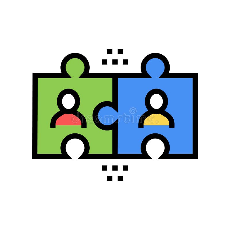 Team Puzzle Color Icon Vector Color Illustration Stock Illustration ...