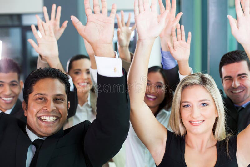 Team raising hands stock image. Image of entrepreneur - 32089765