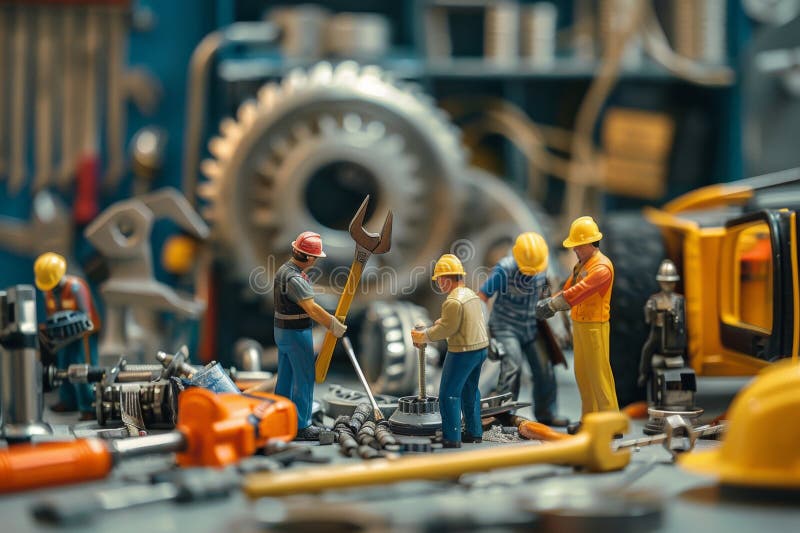 A Team of Repair Workers is Collaborating at a Construction Site Using ...