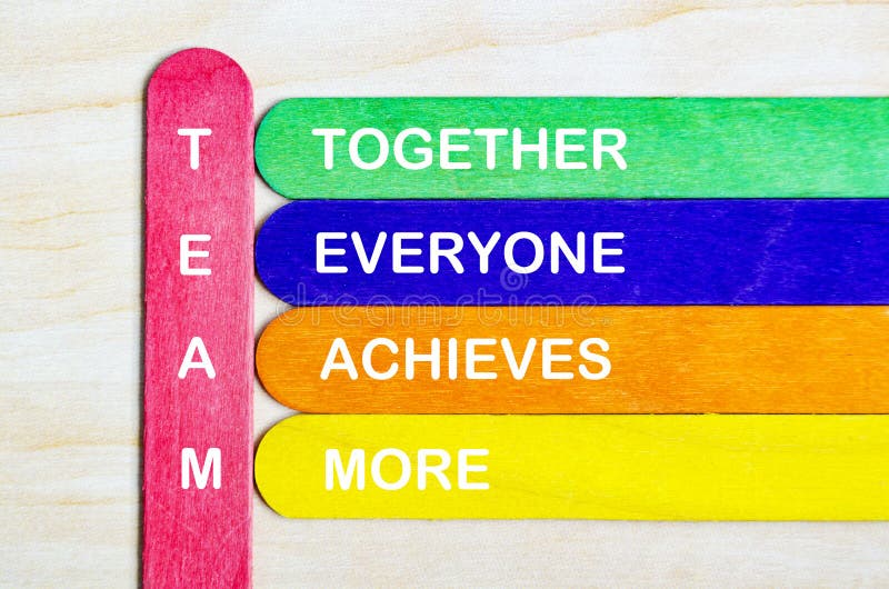 TEAM Representing Together Everyone Achieves More Text on Wooden Stick ...