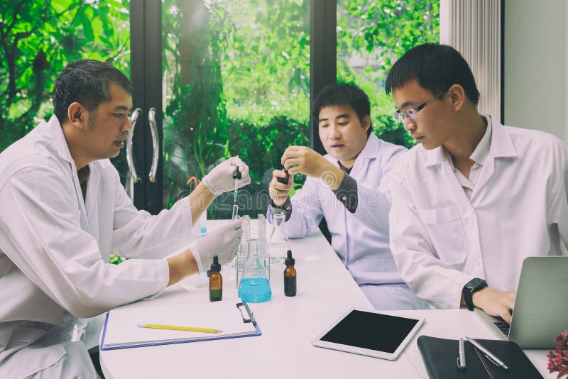 Team of Researcher or Scientists Working in Laboratory Stock Image ...