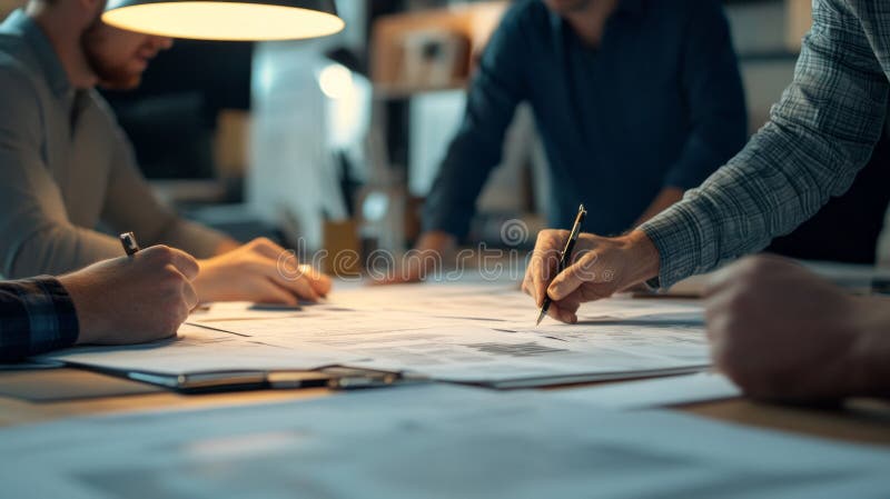 Team is Reviewing Project Progress in a Meeting, Working in Office ...